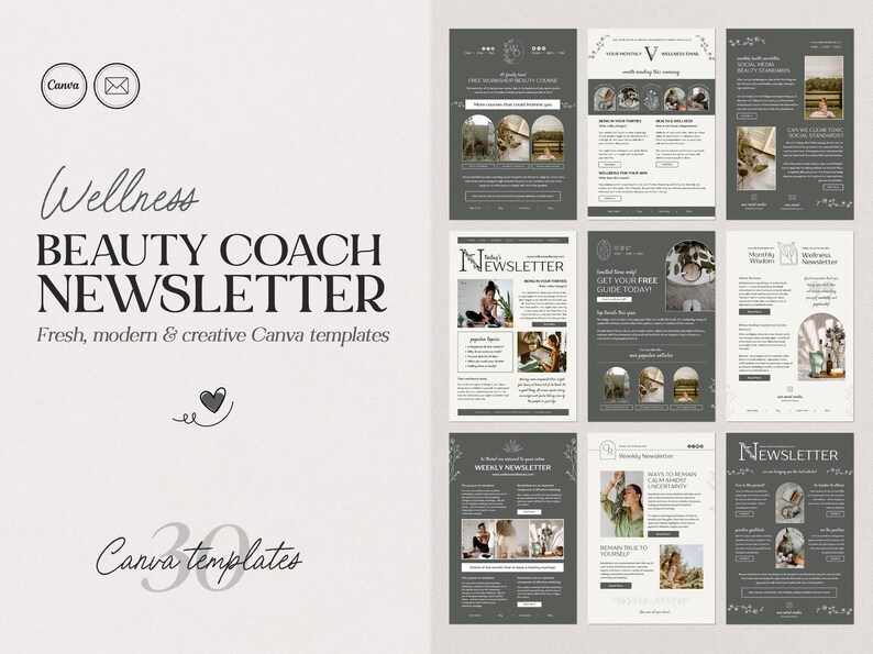 Wellness Email Newsletter Templates | Online Beauty Coach Templates ...