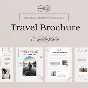 Editable Travel Brochure Canva Template | Agency Flyer Design for ...