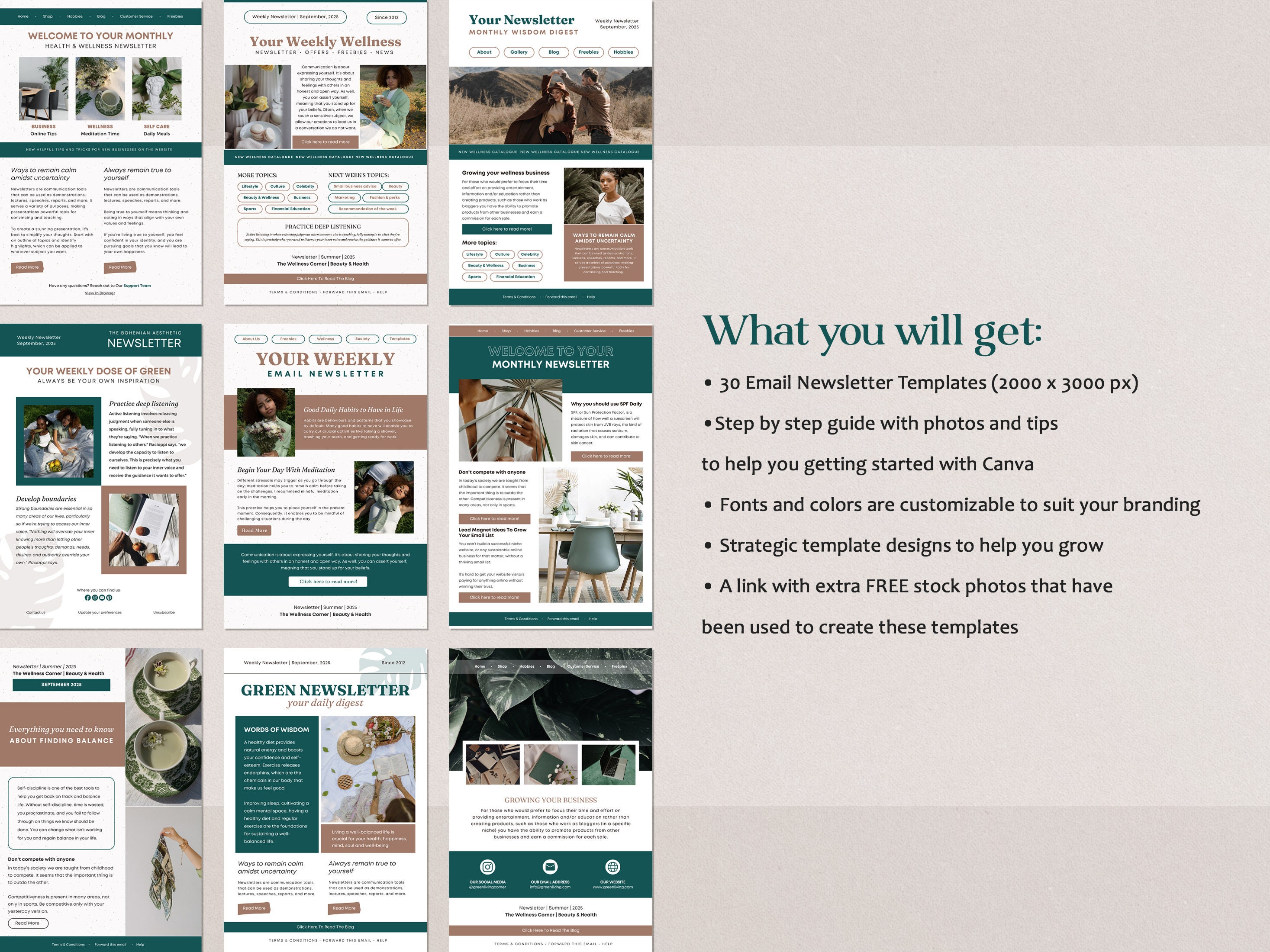 Lifestyle Email Newsletter Templates | Canva Editable Email Digest ...