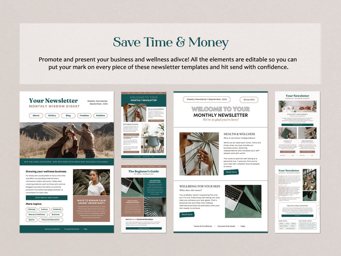 Lifestyle Email Newsletter Templates | Canva Editable Email Digest ...