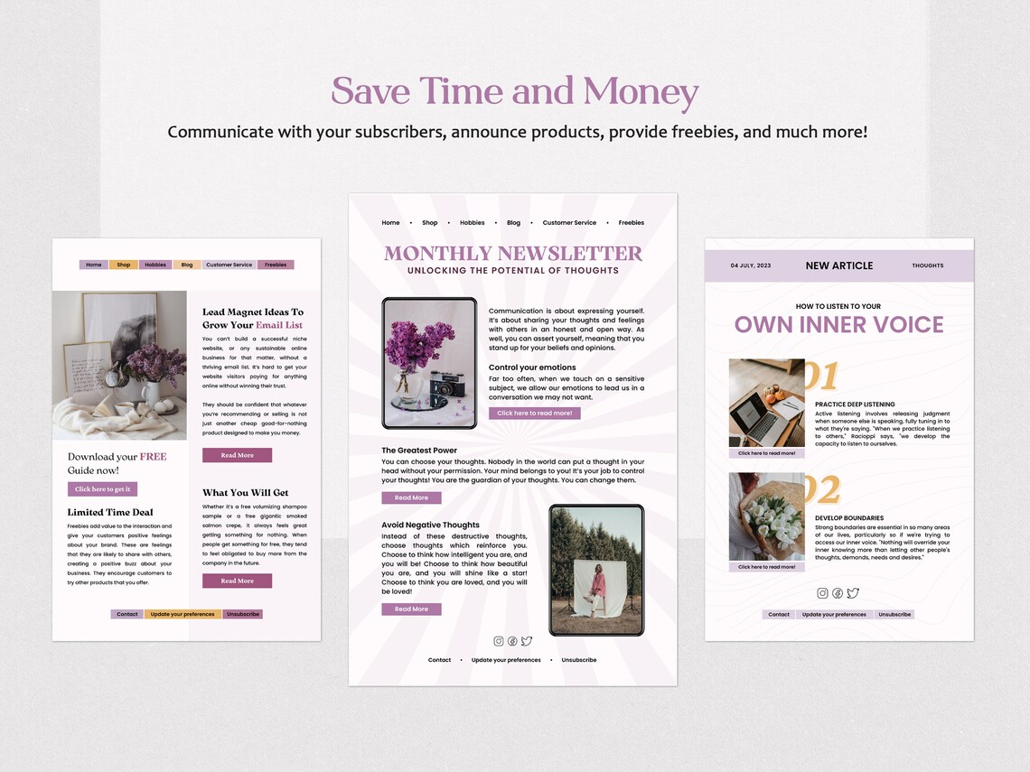 Newsletter Travel Blogger Templates Mailchimp Newsletter - Etsy