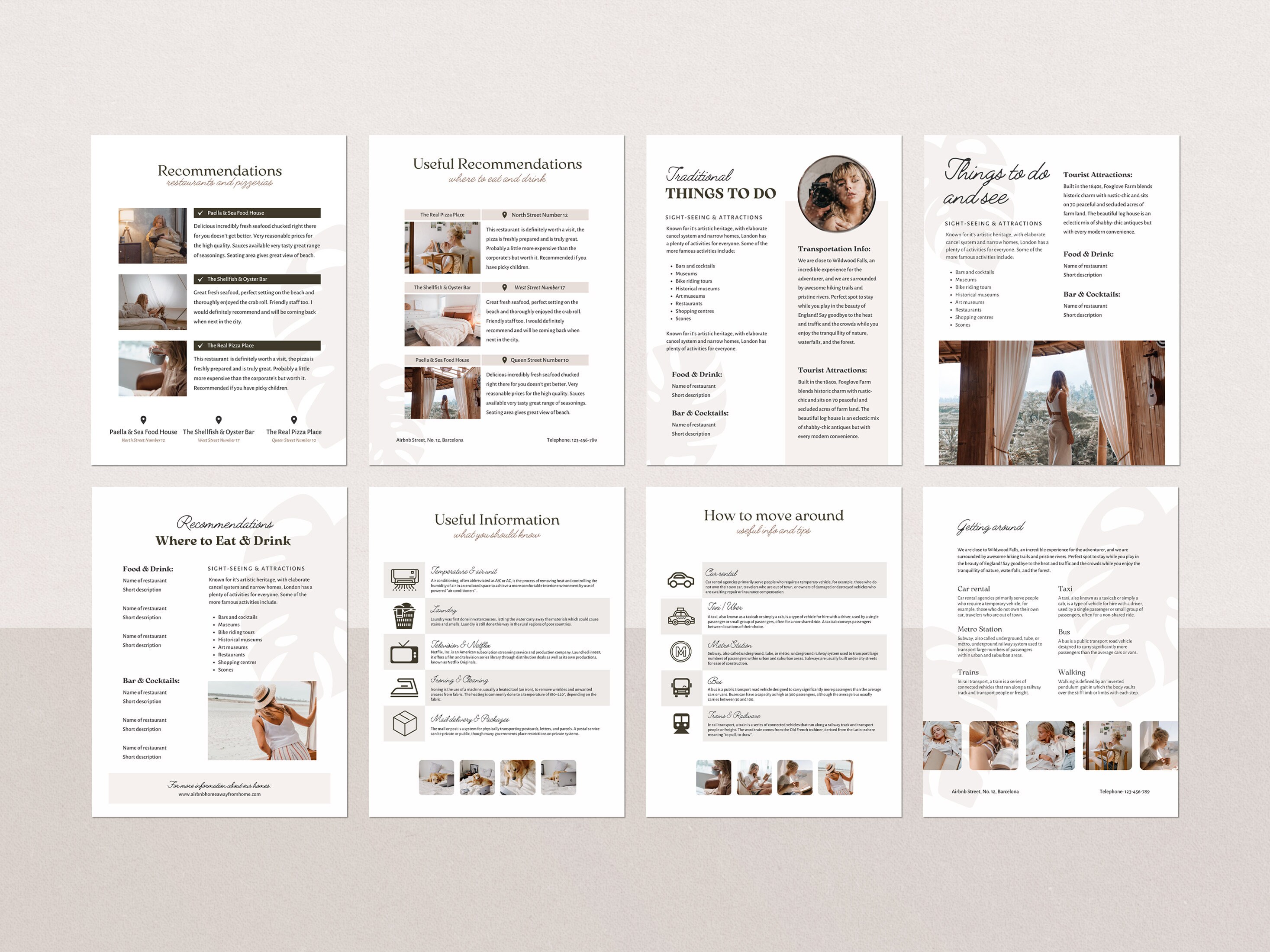 Airbnb Retro Guest Book | Canva Brochure Airbnb Business | Retro ...