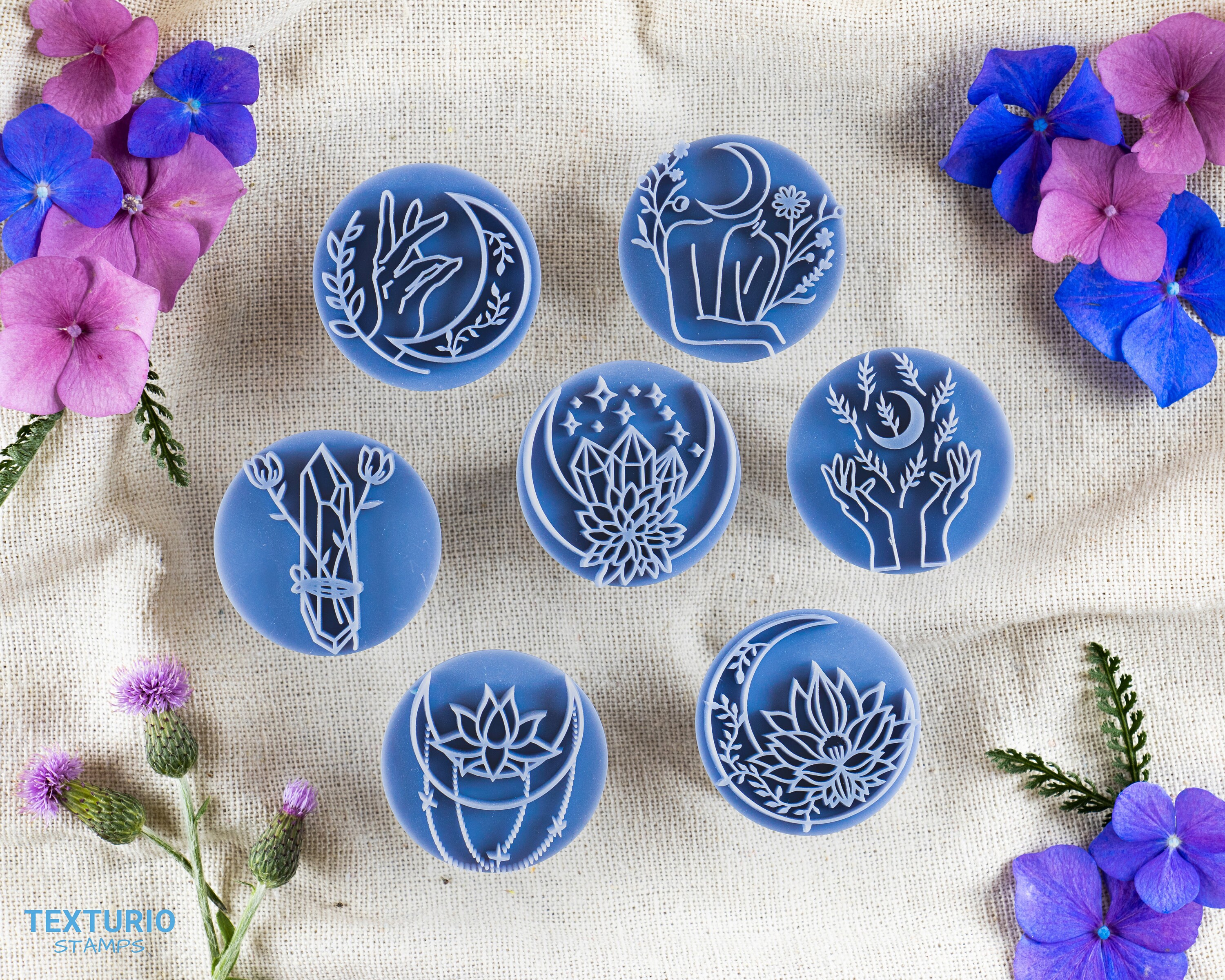 Floral Boho Stamp Set I Polymer Clay Stamp I Pottery Stamp I Polymer ...