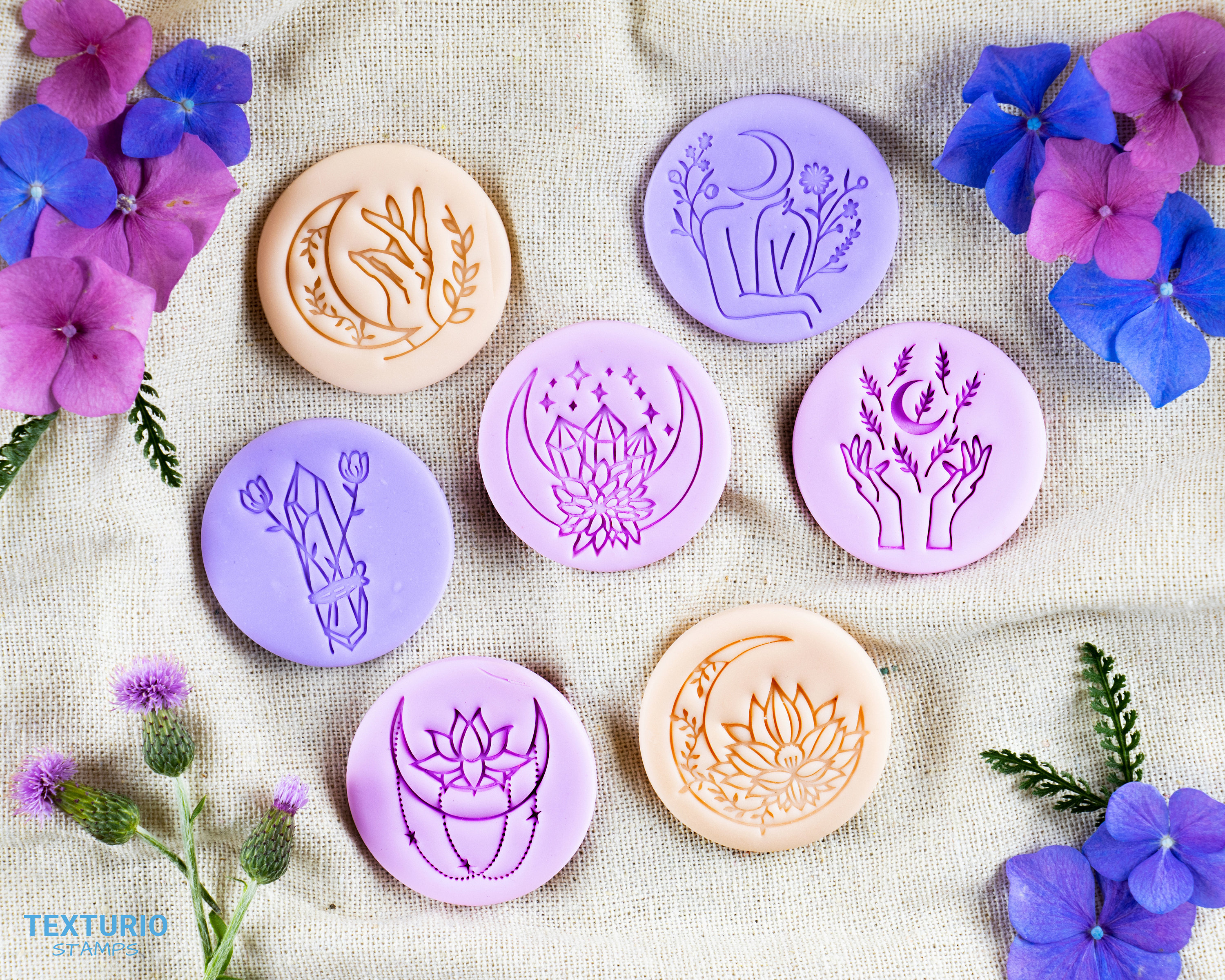Floral Boho Stamp Set I Polymer Clay Stamp I Pottery Stamp I Polymer ...