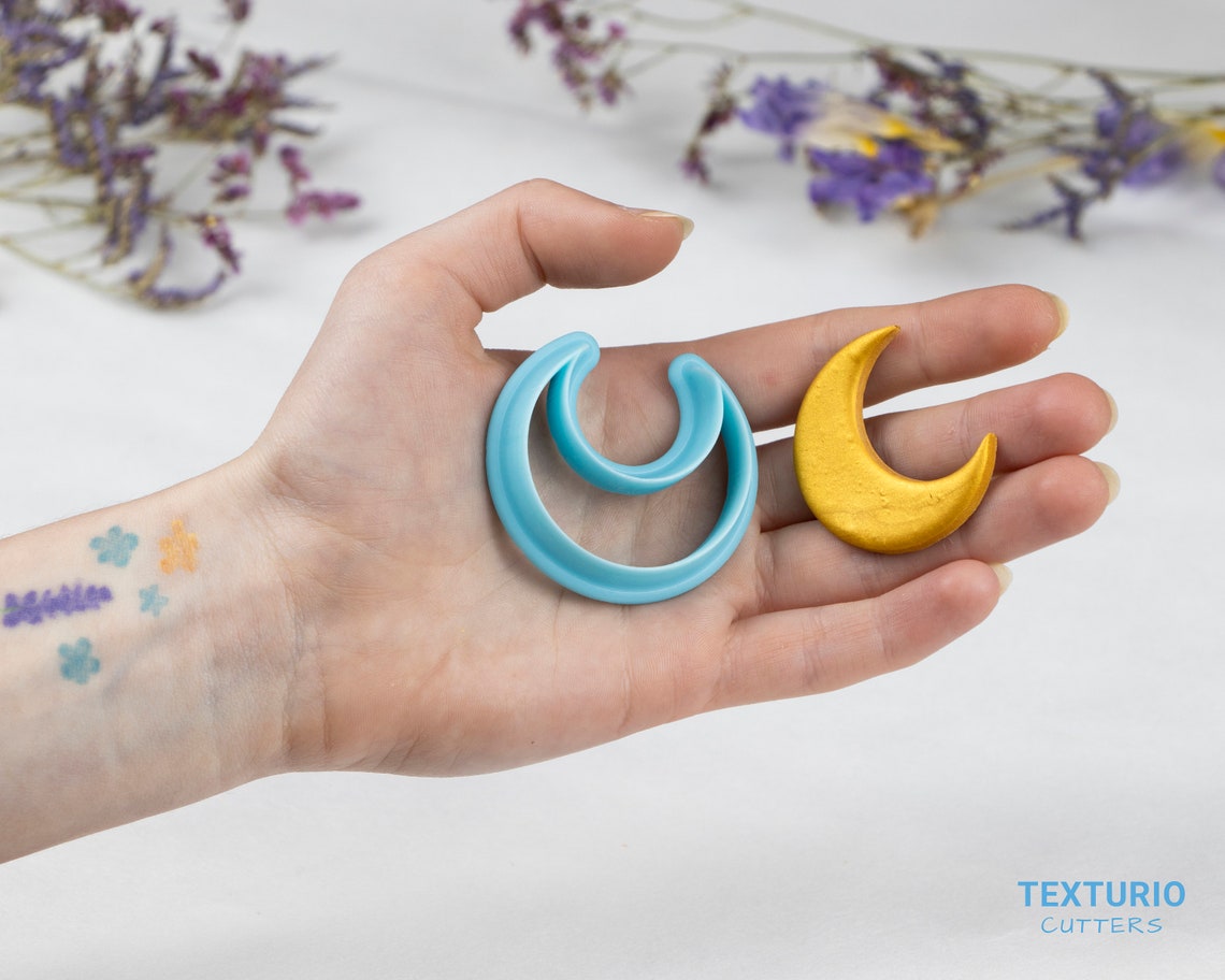 Moon Shape Polymer Clay Cutter I Texturio Cutters for Polymer - Etsy