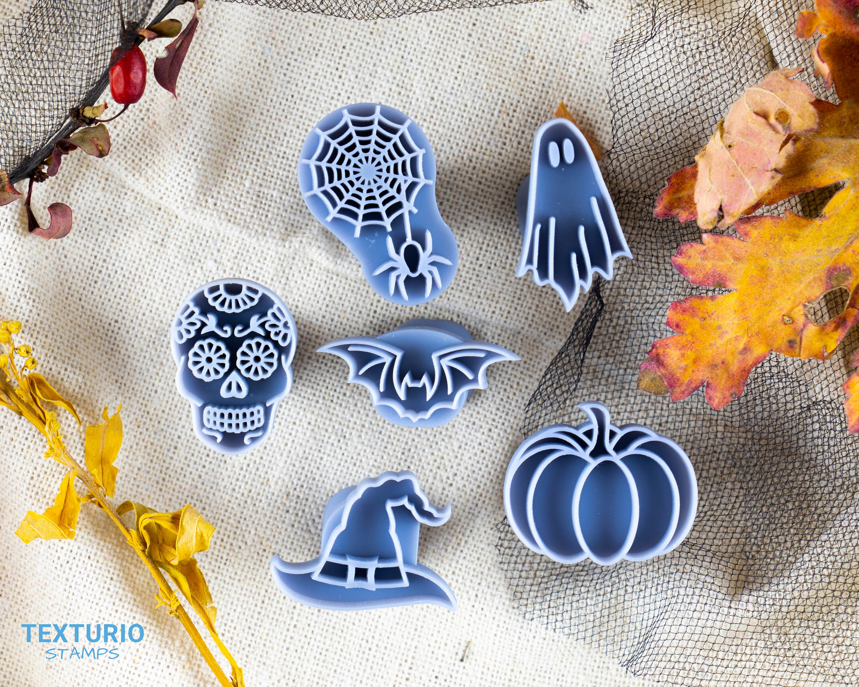 Spooky Halloween Stamp Set I Polymer Clay Stamp I Pottery Stamp I ...