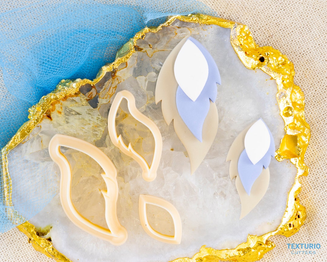 Feather Cutter I Polymer Clay Cutter Set I Texturio Clay Earring Cutter ...