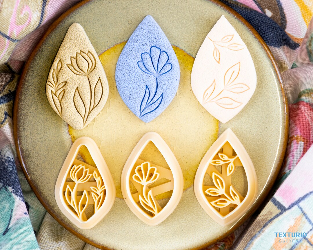 Flower Cutter I Polymer Clay Cutter Set I Texturio Clay Earring Cutter ...