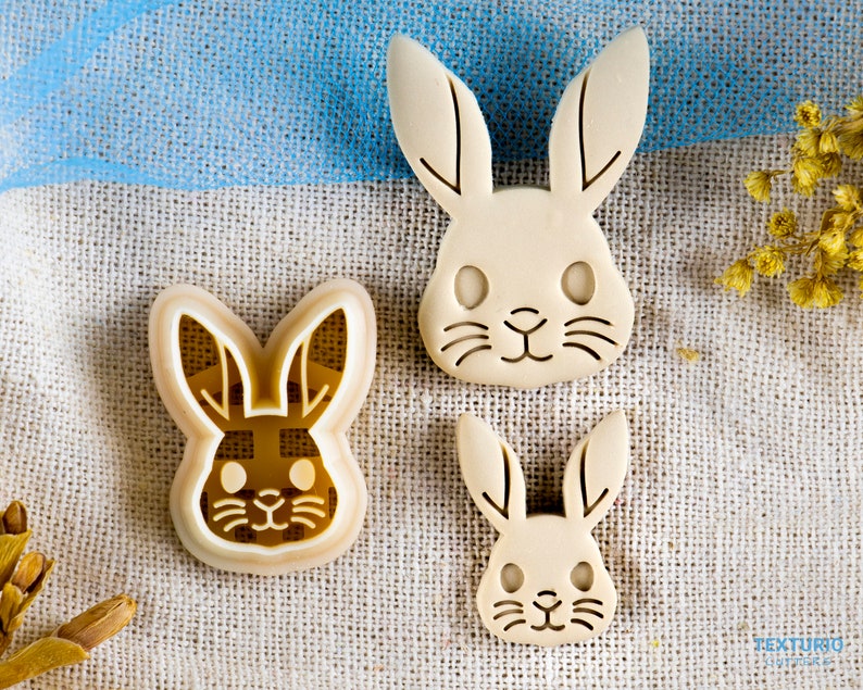 Bunny Rabbit Polymer Clay Cutter I Texturio Clay Cutters for - Etsy