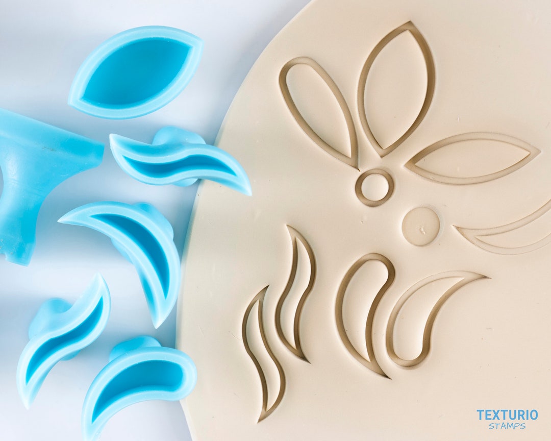 Leaf Stamp I Pottery Stamp Set I Polymer Clay Stamp I Embossing Stamp I ...