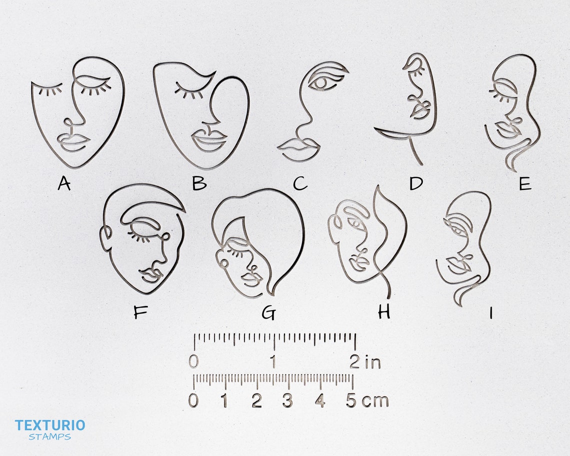 Woman Face Stamp Set I Polymer Clay Stamp I Pottery Stamp I Polymer ...