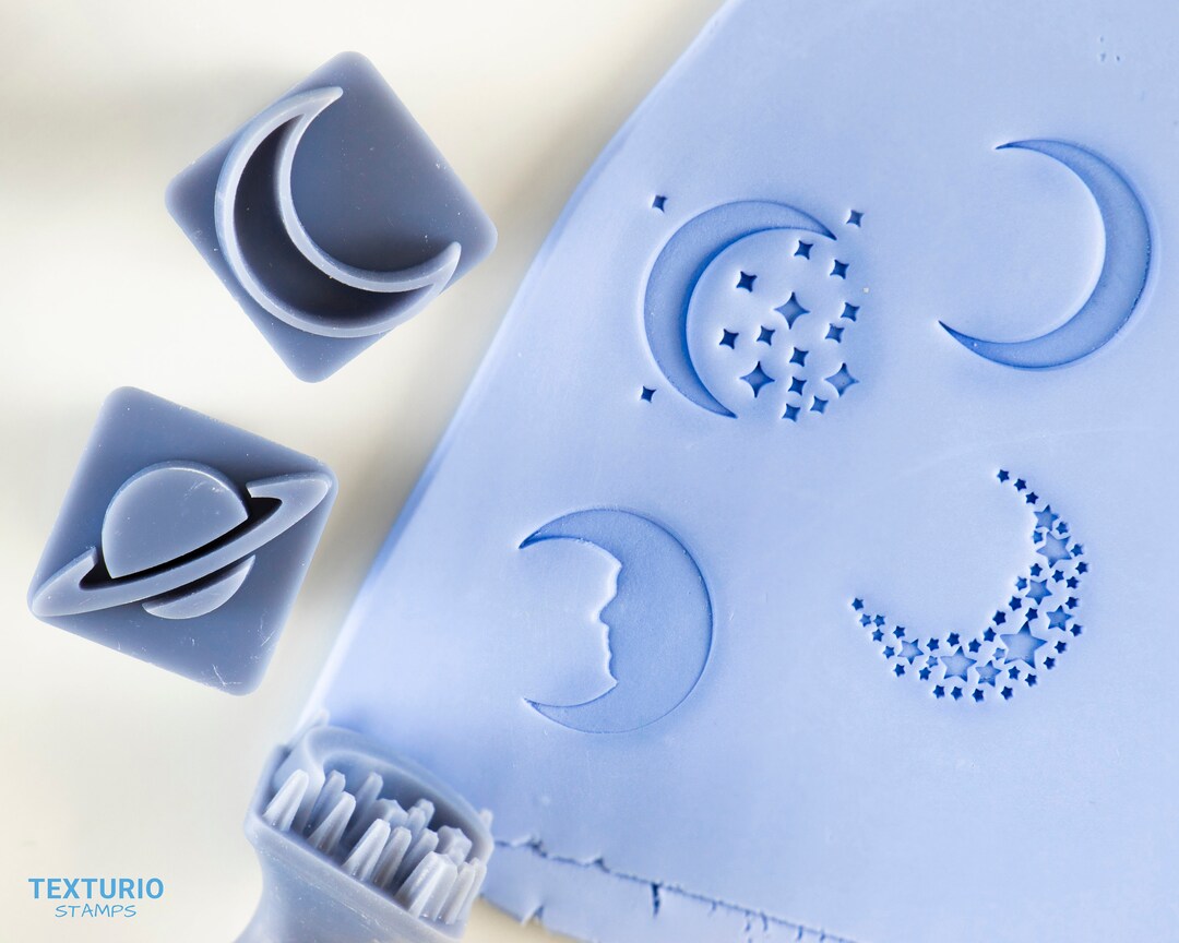 Moon Stamp I Pottery Stamp Set I Polymer Clay Stamp I Embossing Stamp I ...