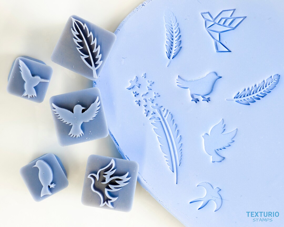 Bird Stamp I Pottery Stamp Set I Polymer Clay Stamp I Embossing Stamp I ...
