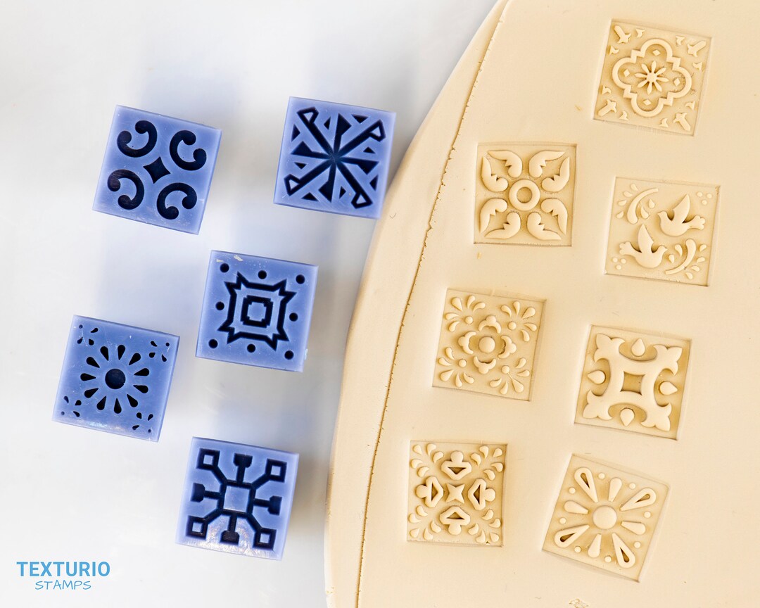Mexican Tile Stamps I Pottery Stamp Set I Polymer Clay Stamp I ...