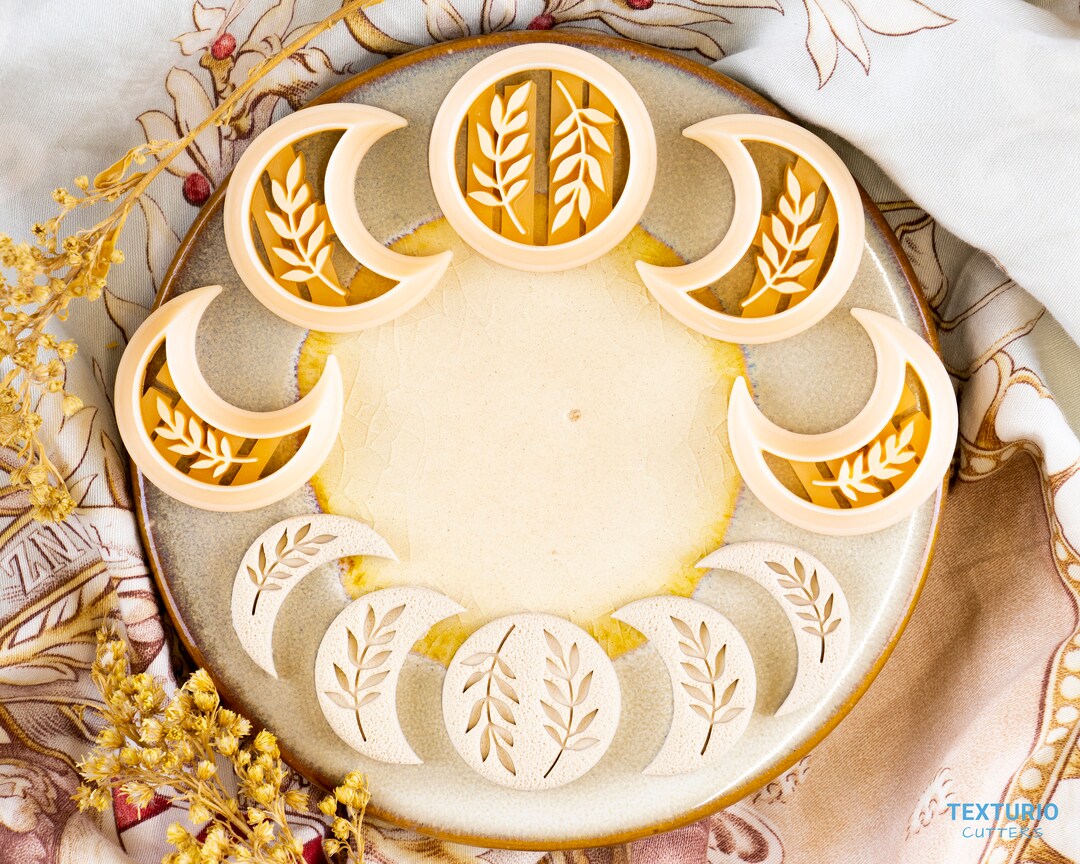 Moon Cutter I Moon Phases Polymer Clay Cutter Set I Texturio Clay ...