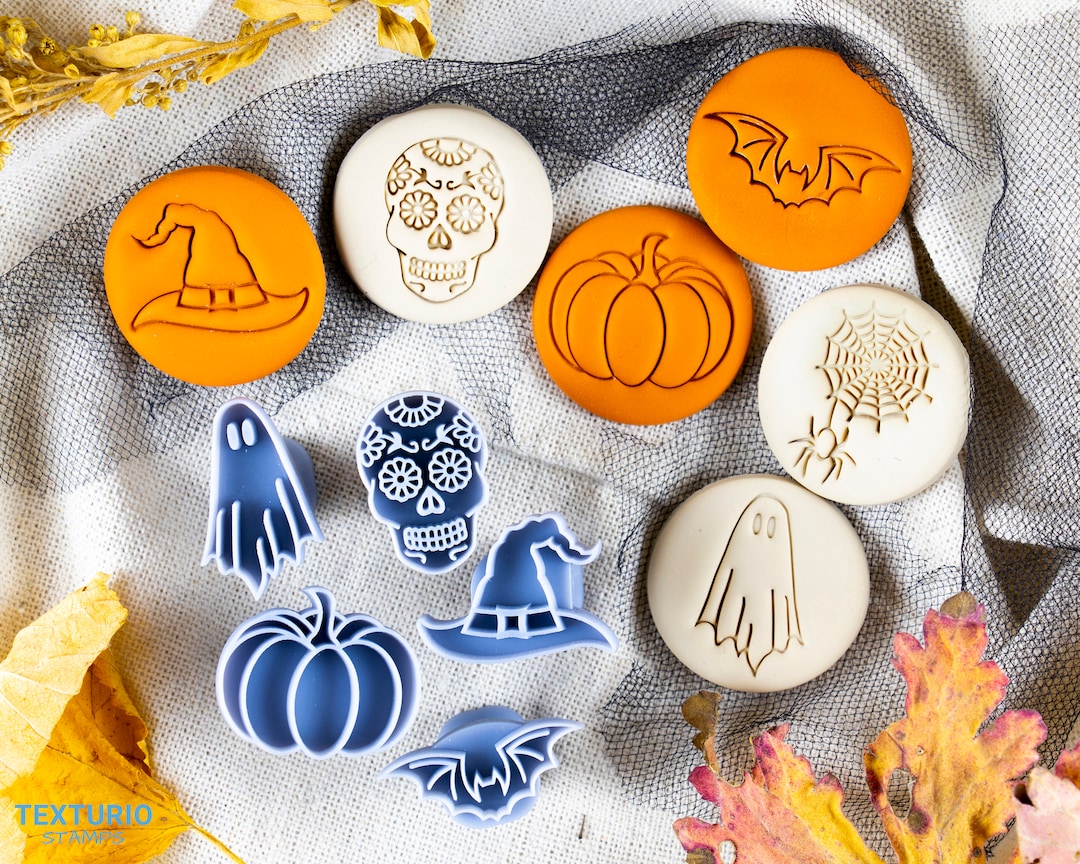 Spooky Halloween Stamp Set I Polymer Clay Stamp I Pottery Stamp I ...