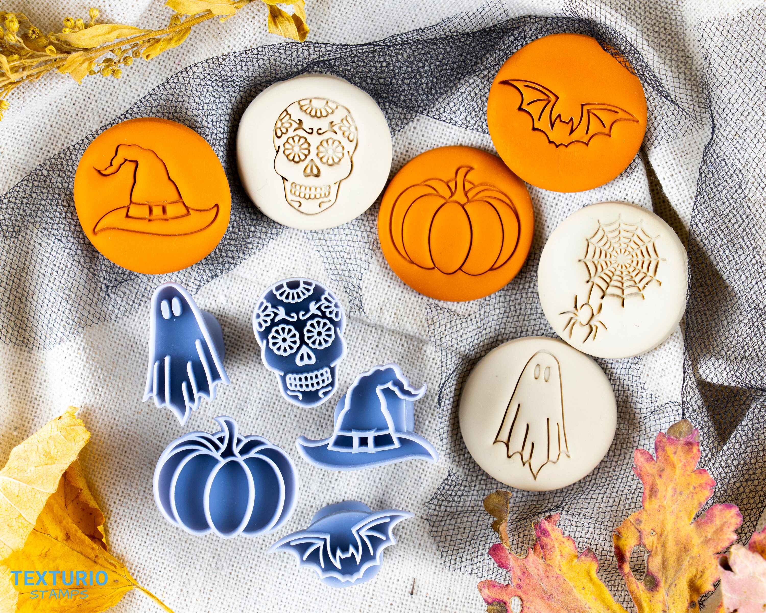 Spooky Halloween Stamp Set I Polymer Clay Stamp I Pottery Stamp I ...