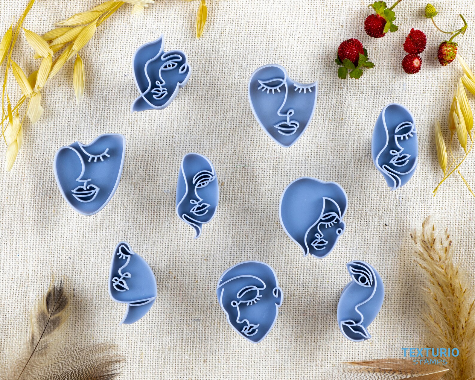 Woman Face Stamp Set I Polymer Clay Stamp I Pottery Stamp I Polymer ...
