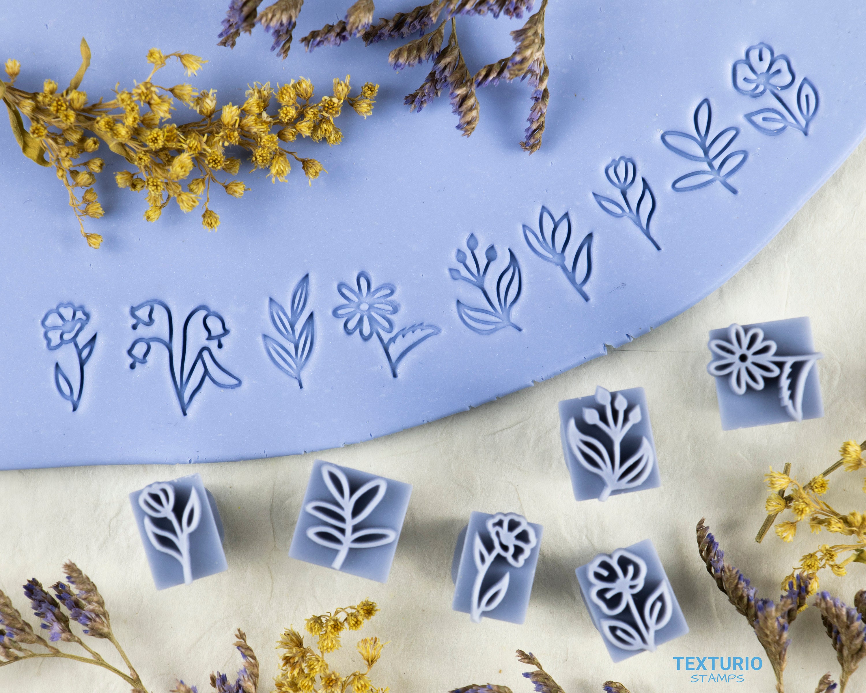 Flower Polymer Clay Stamps I Pottery Stamps I Polymer Clay - Etsy