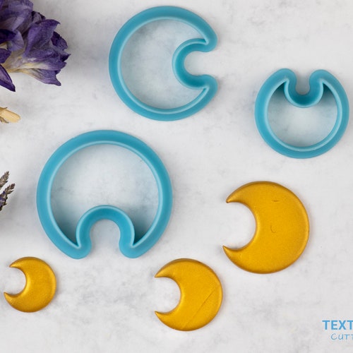 Moon Shape Polymer Clay Cutter I Texturio Cutters for Polymer - Etsy