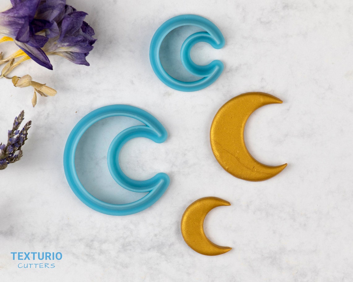 Moon Shape Polymer Clay Cutter I Texturio Cutters for Polymer - Etsy