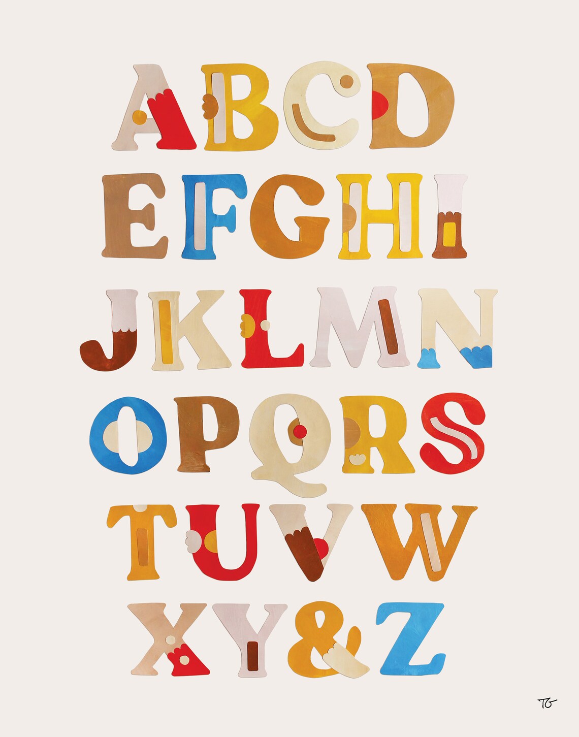 Alphabet Poster Printable Wall Art, ABC Poster, Alphabet Print, Kids ...