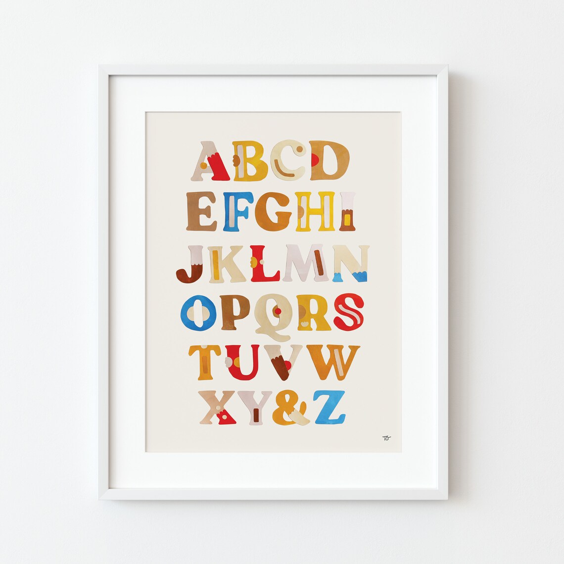 Alphabet Poster Printable Wall Art, ABC Poster, Alphabet Print, Kids ...