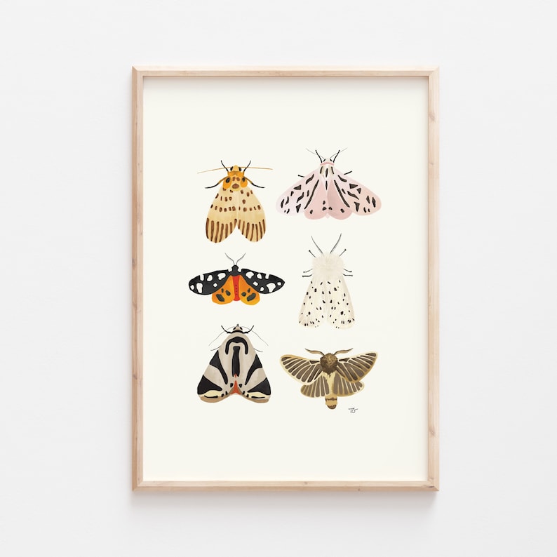 Moth Print, Digital Art, Printable Wall Art, Nursery Wall Decor, Kid's ...