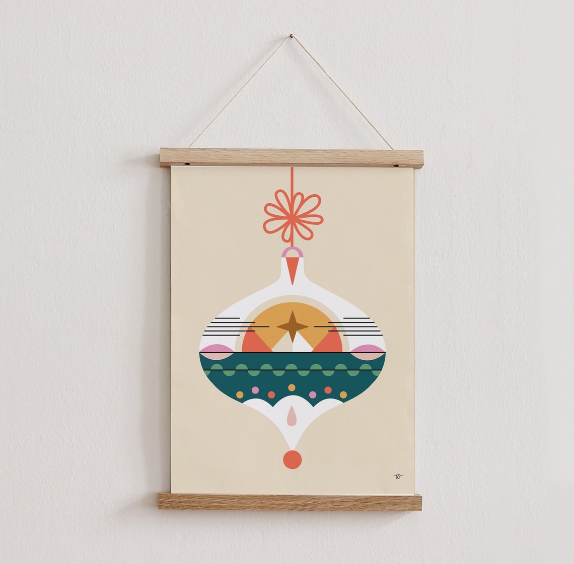 Holiday Printable Art, Christmas Tree Ornament Art, Printable Art ...