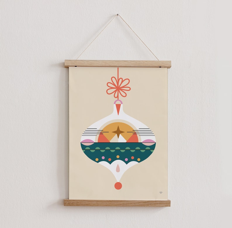 Holiday Printable Art, Christmas Tree Ornament Art, Printable Art ...