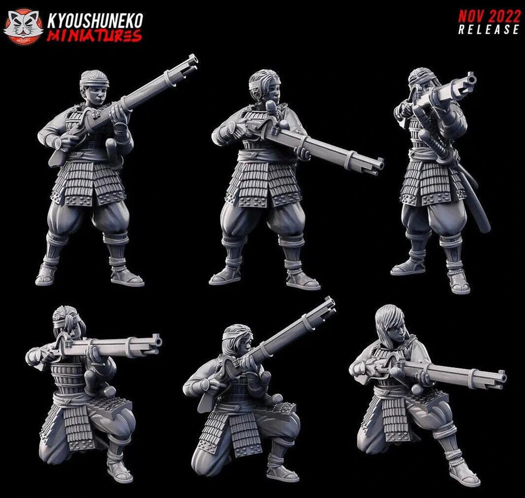 Kyoushuneko Japanese Onna Bushi Matchlock Female X10 32mm/28mm Scale ...
