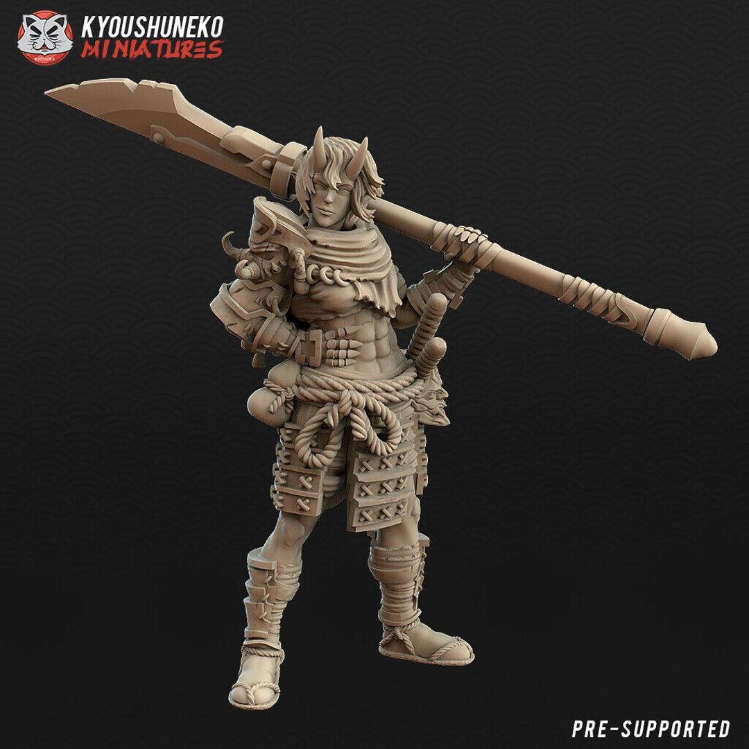 Kyoushuneko Miniatures Japanese Female Oni Ronin 32mm/28mm Scale -NO ...