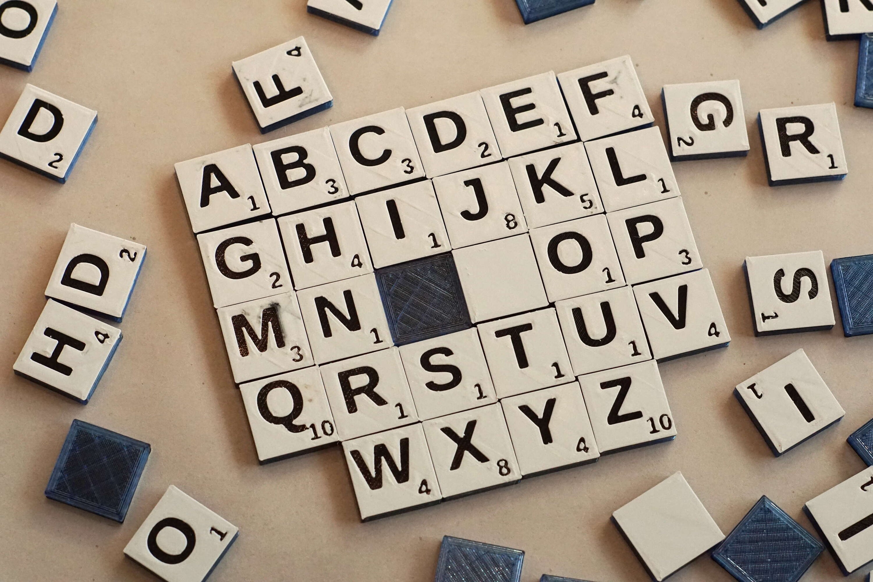 3D Printed Custom Scrabble Tiles in Monogrammed Fitted Case / Words ...