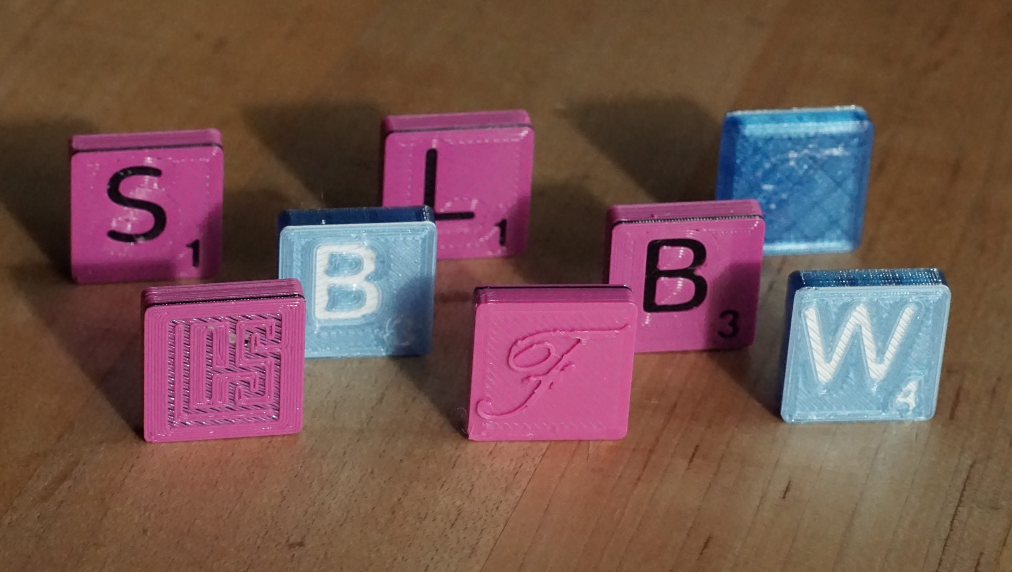 3D Printed Custom Scrabble Tiles in Monogrammed Fitted Case / Words ...