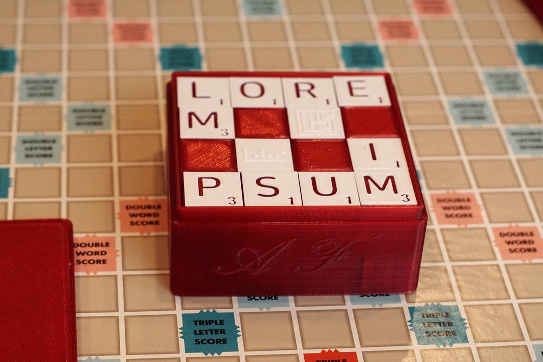 3D Printed Custom Scrabble Tiles in Monogrammed Fitted Case / Words ...