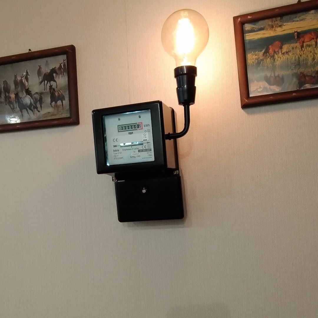 Wall Lamp Old Electric Meter Lamp Wall Decoration Gift, Handmade Lamp ...