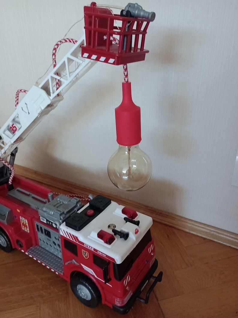 Floor Lamp, Standing Lamp, Fire Truck Lamp, Room Decoration, LED Fire ...