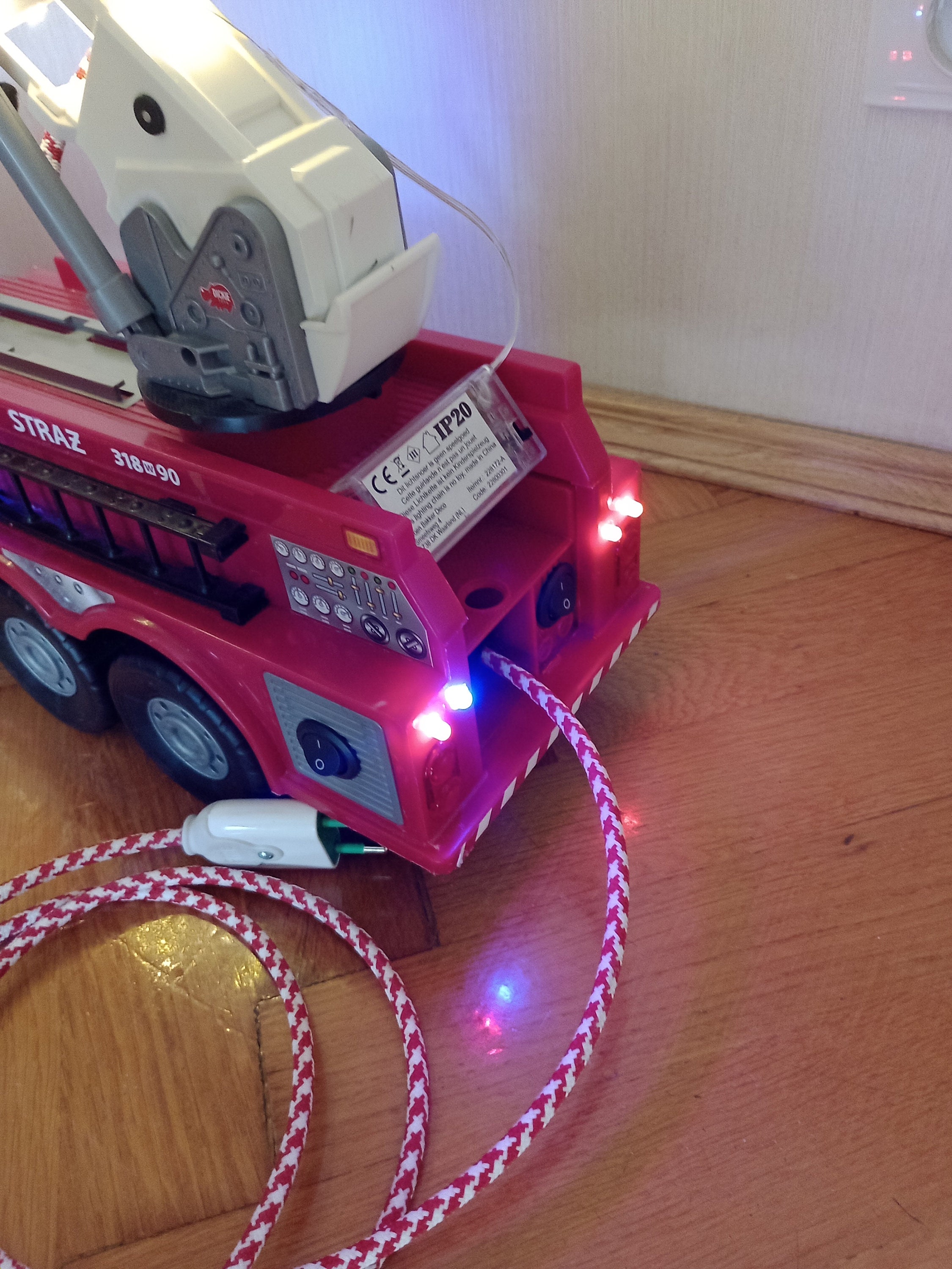 Floor Lamp, Standing Lamp, Fire Truck Lamp, Room Decoration, LED Fire ...