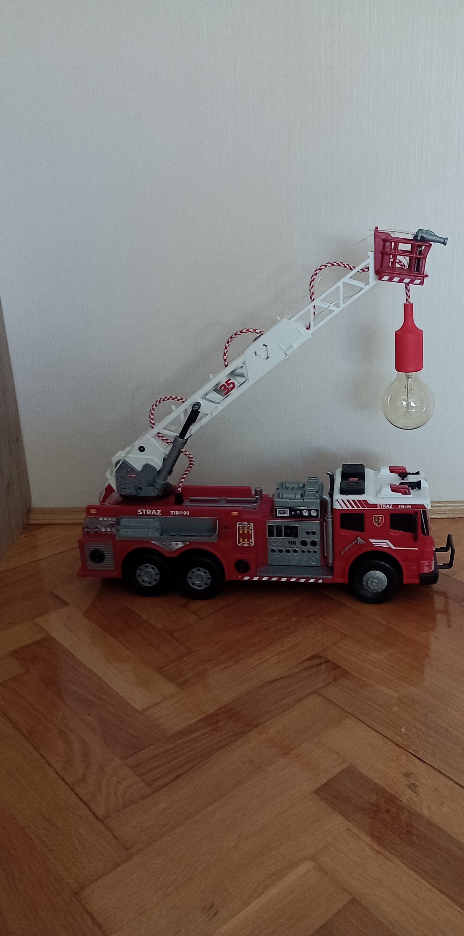 Floor Lamp, Standing Lamp, Fire Truck Lamp, Room Decoration, LED Fire ...