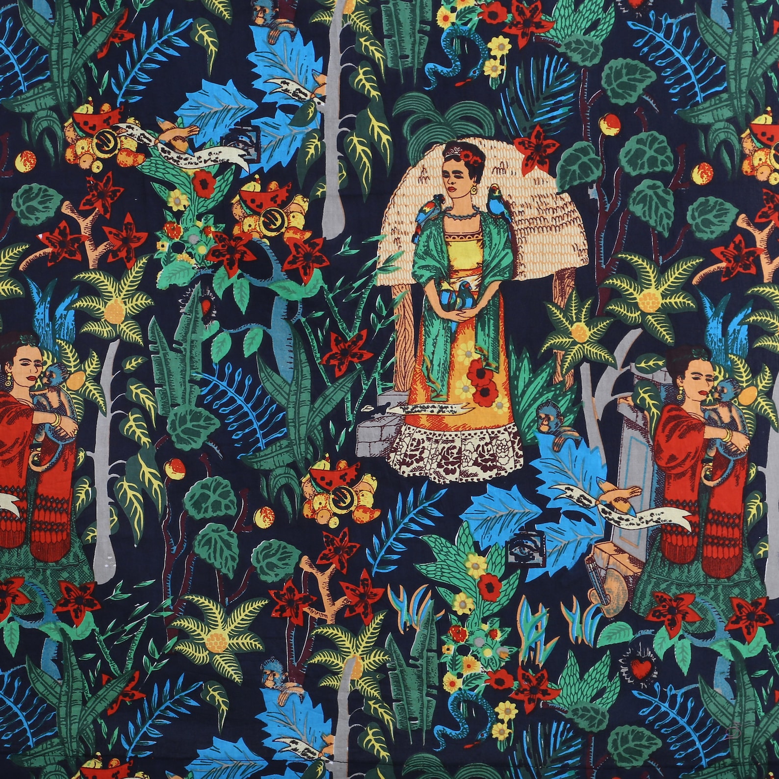 Frida Kahlo 44 inches width 100% Cotton Voile Fabric | Etsy