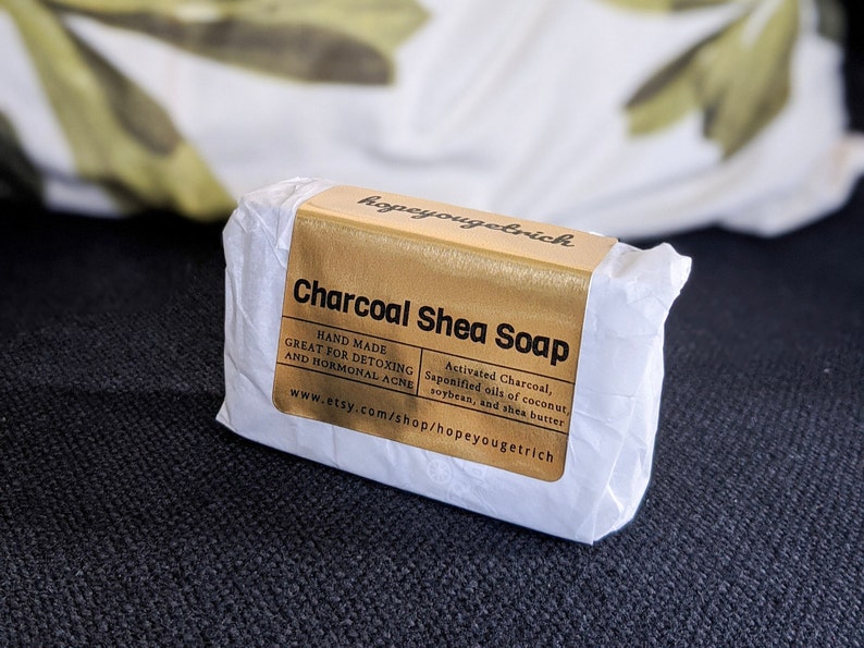 Charcoal Shea Butter Soap: Soap for detoxing and hormonal acne | Etsy
