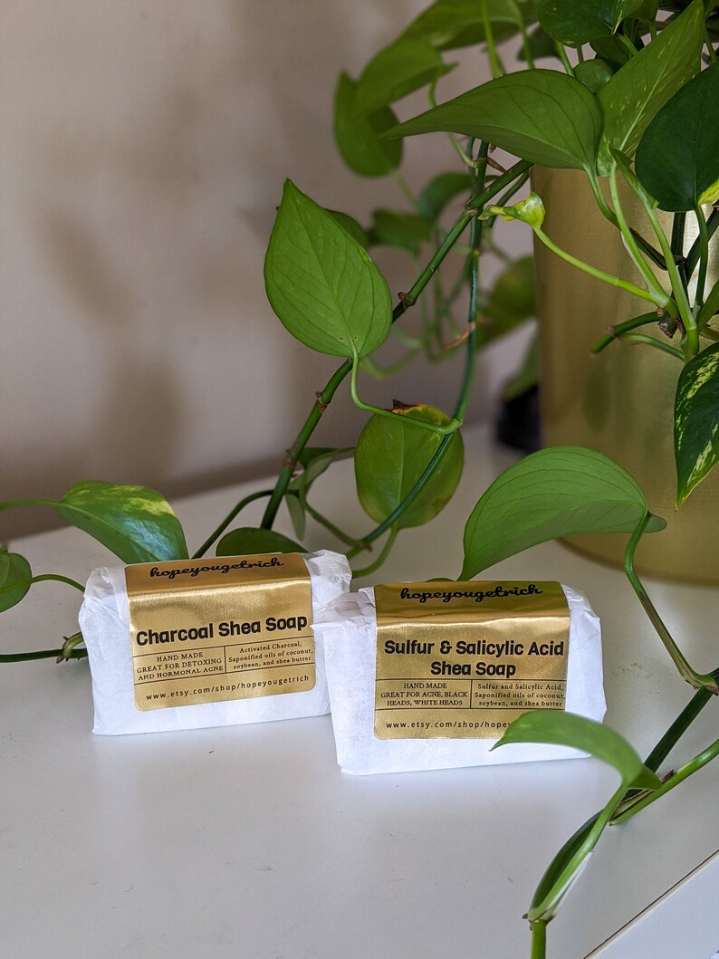 Charcoal Shea Butter Soap: Soap for detoxing and hormonal acne | Etsy
