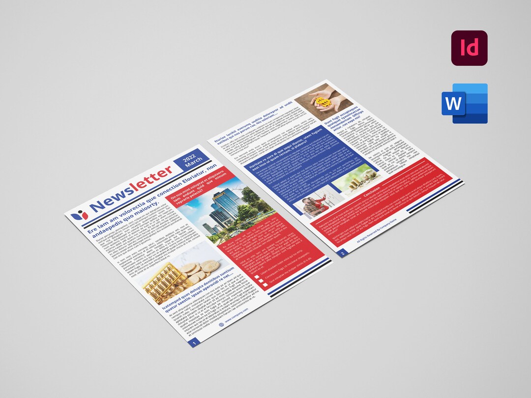 Professional Newsletter Template (8.5x11 Size) - Editable With ...