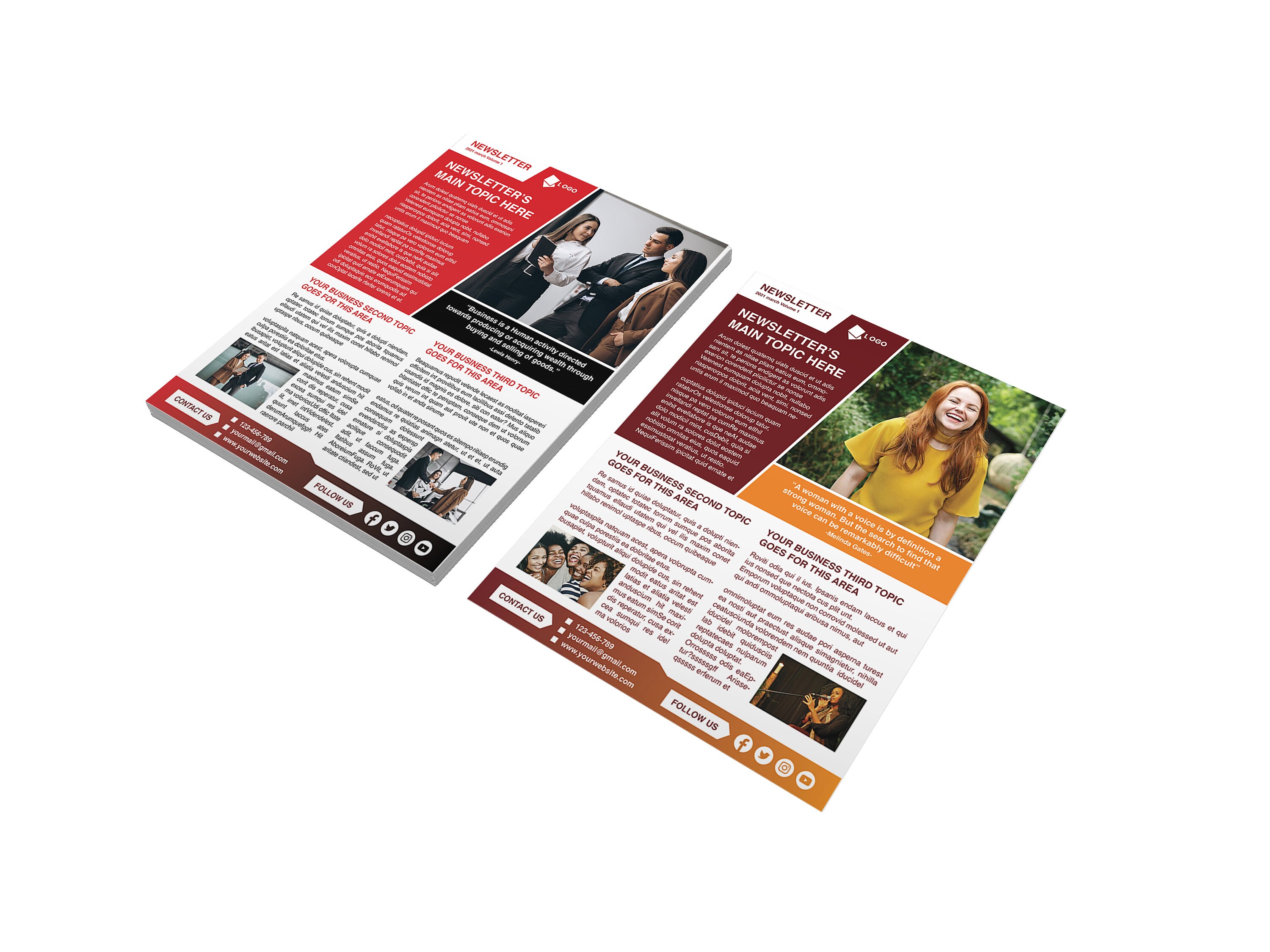 Reusable Newsletter Template ( 8.5 X 11 Size ) - Editable With MS Word ...