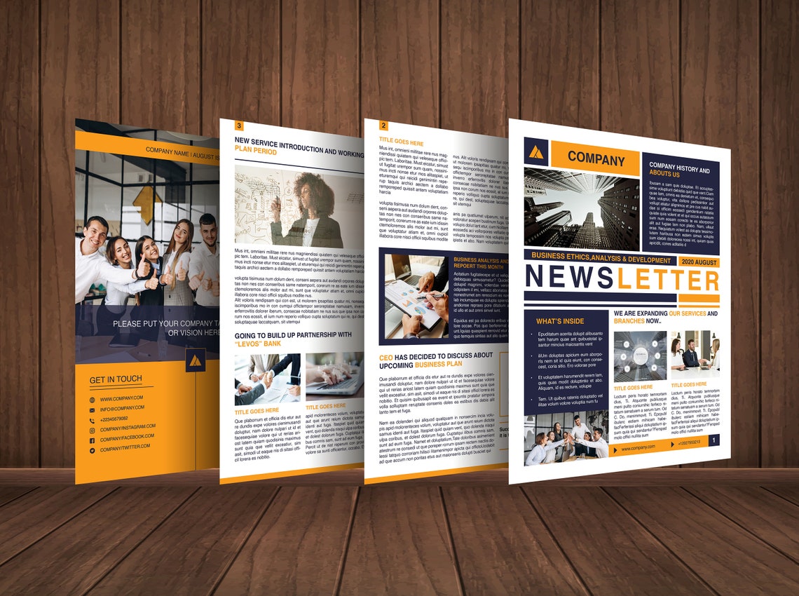 4 Pages Newsletter Template (8.5 X 11 Size) - Editable With MS ...