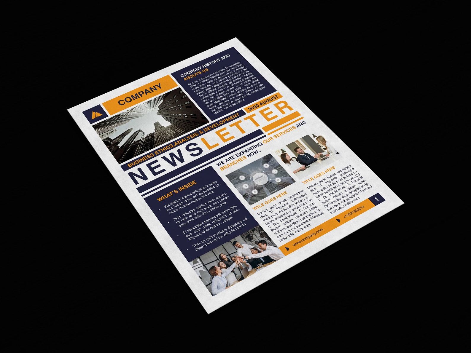 4 Pages Newsletter Template (8.5 X 11 Size) - Editable With MS ...