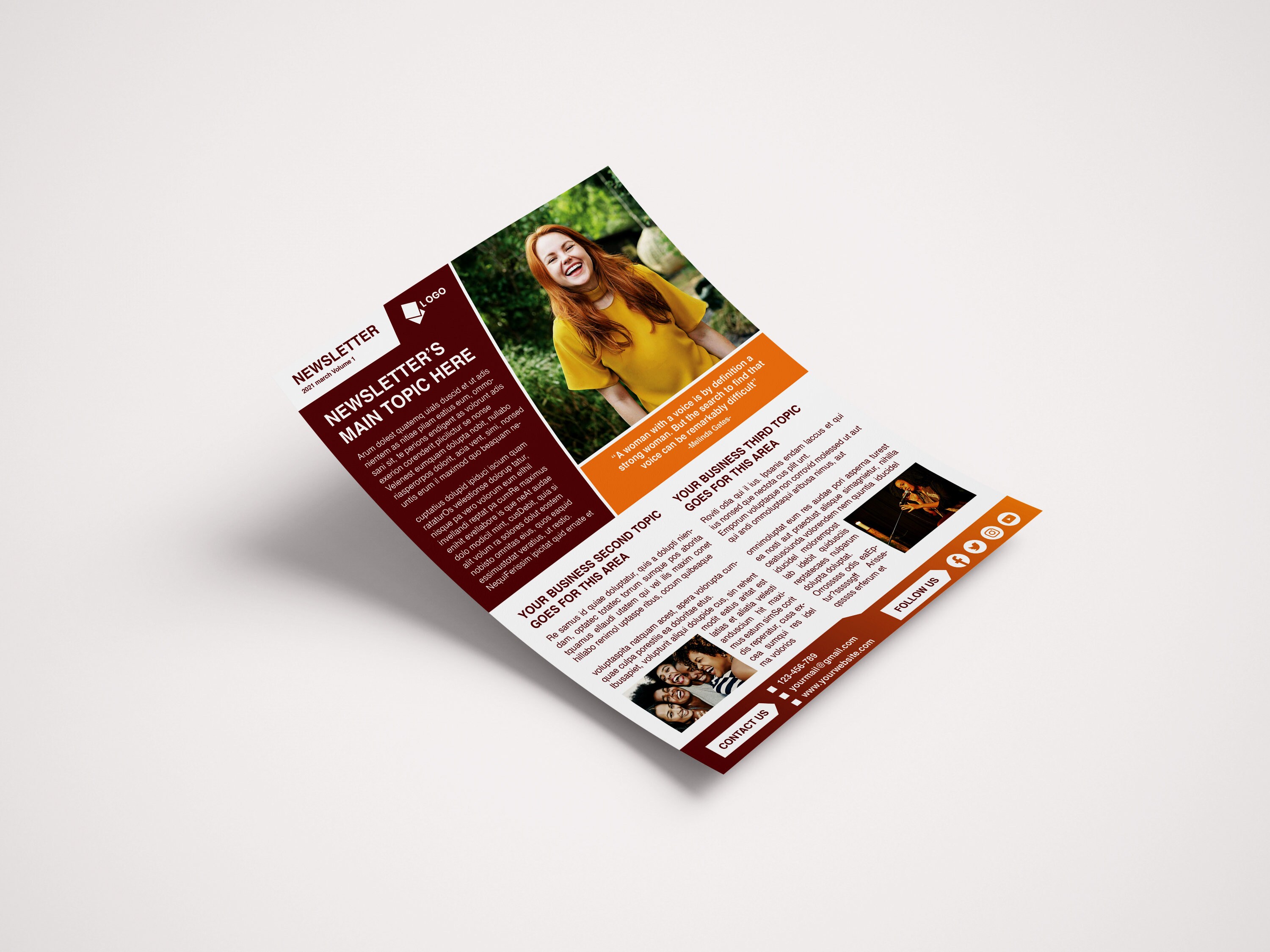 Reusable Newsletter Template ( 8.5 X 11 Size ) - Editable With MS Word ...