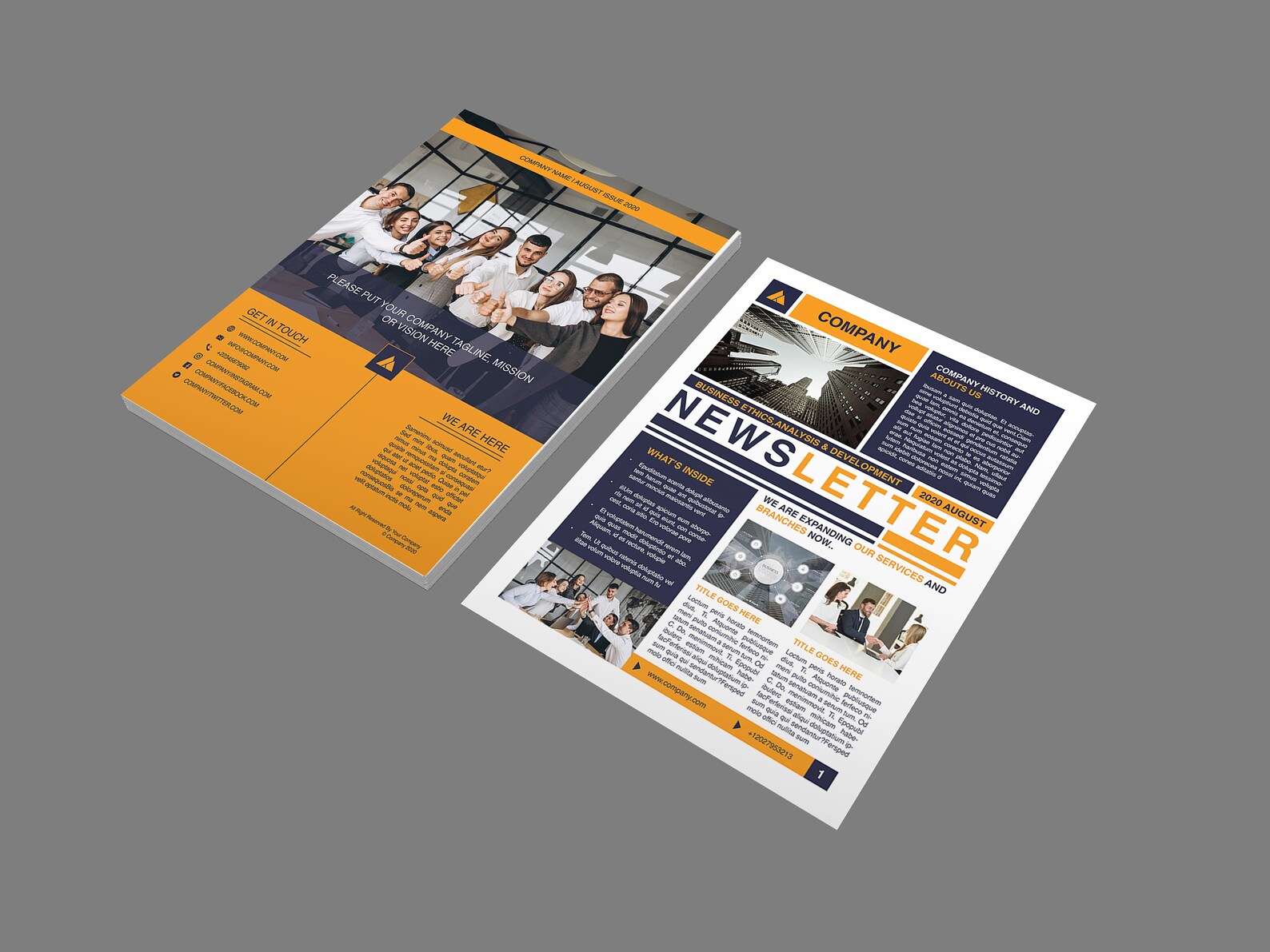 4 Pages Newsletter Template (8.5 X 11 Size) - Editable With MS ...