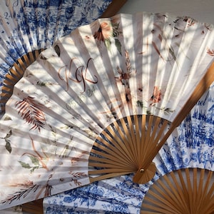 Personalized Custom Hand Fans High End Wedding Fabric Fans Party Favors ...