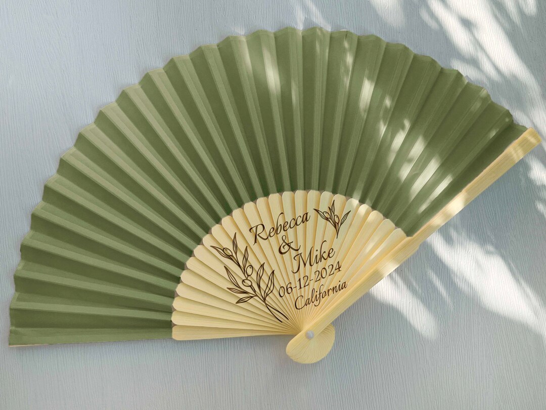 Personalized Custom Fabric Fans Wedding Party Favors Birthday ...